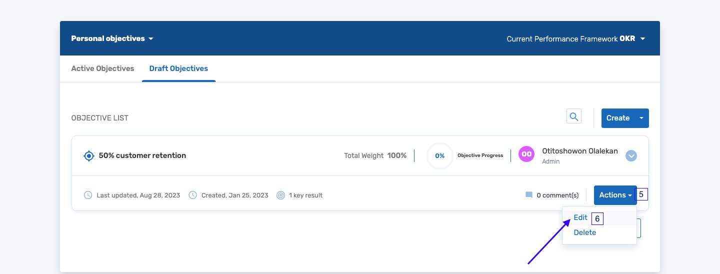 How An Employee can Edit An Approved Objective